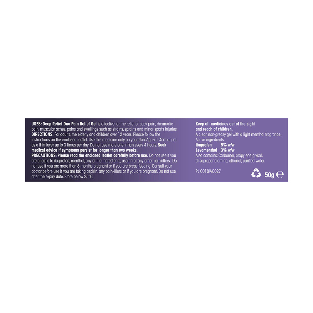 Duo Pain Relief Gel - Deep Relief - | Mentholatum